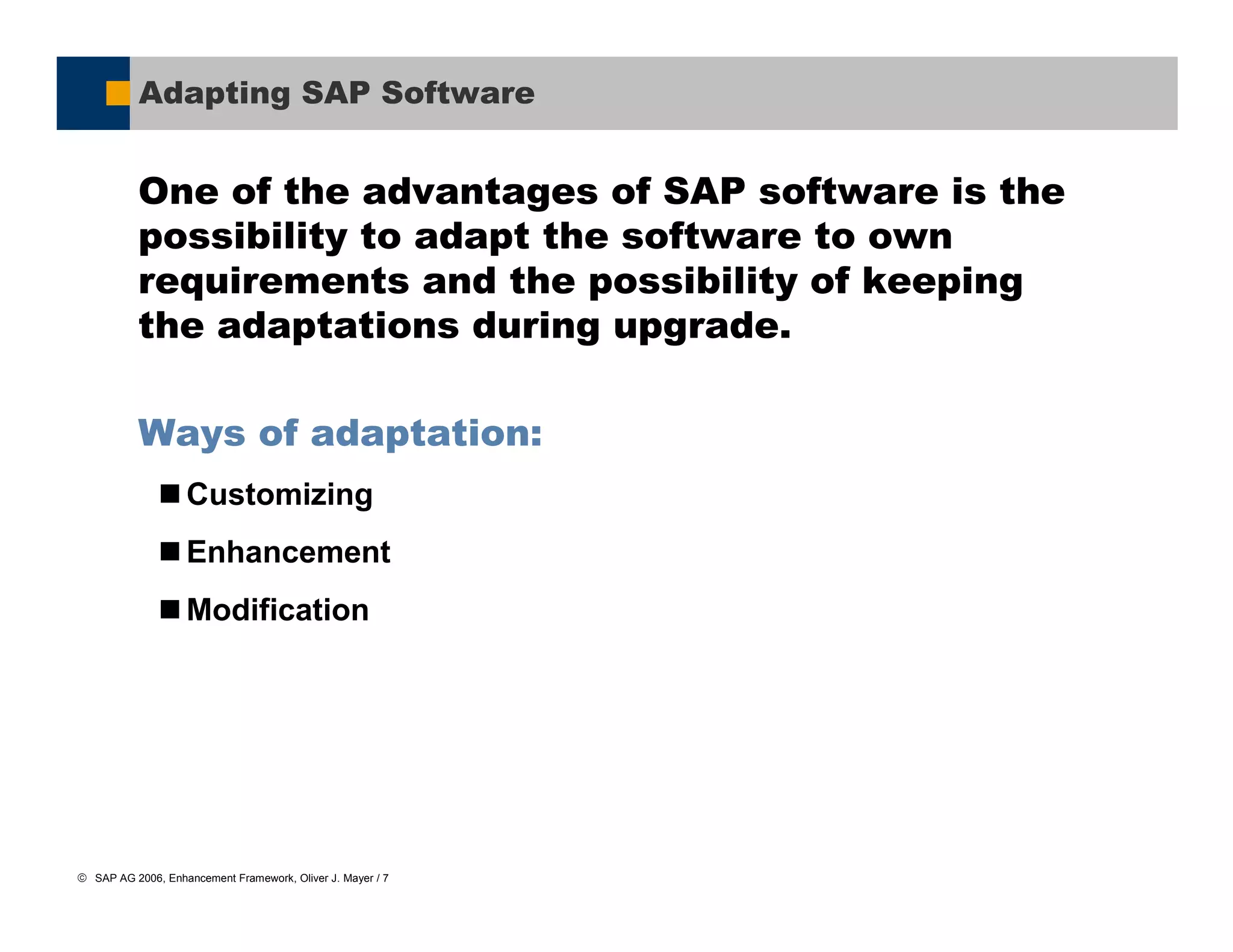 Enhancement framework the new way to enhance your abap systems | PDF