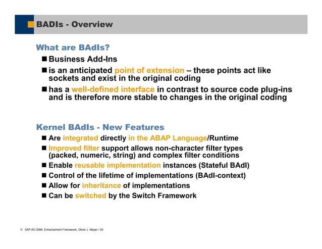 Enhancement Framework The New Way To Enhance Your Abap Systems Ppt