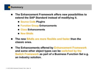Enhancement framework the new way to enhance your abap systems | PDF