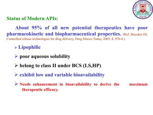 Enhancement of dissolution rate and bioavailability of poorly soluble ... Enhancement of dissolution rate and bioavailability of poorly soluble ...