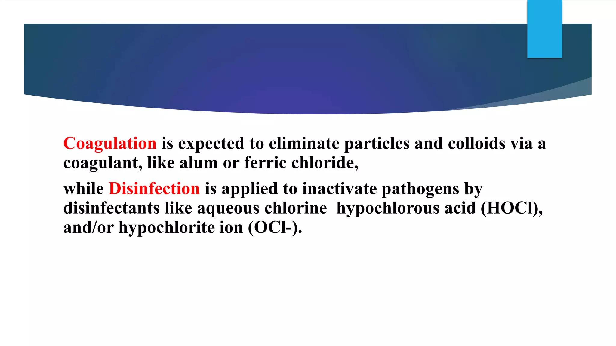 Enhancement of coagulation process by chlorination | PPT