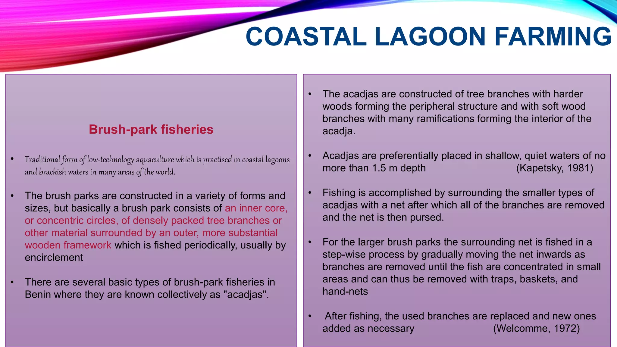 Enhancement of fisheries production in open water bodies general ...