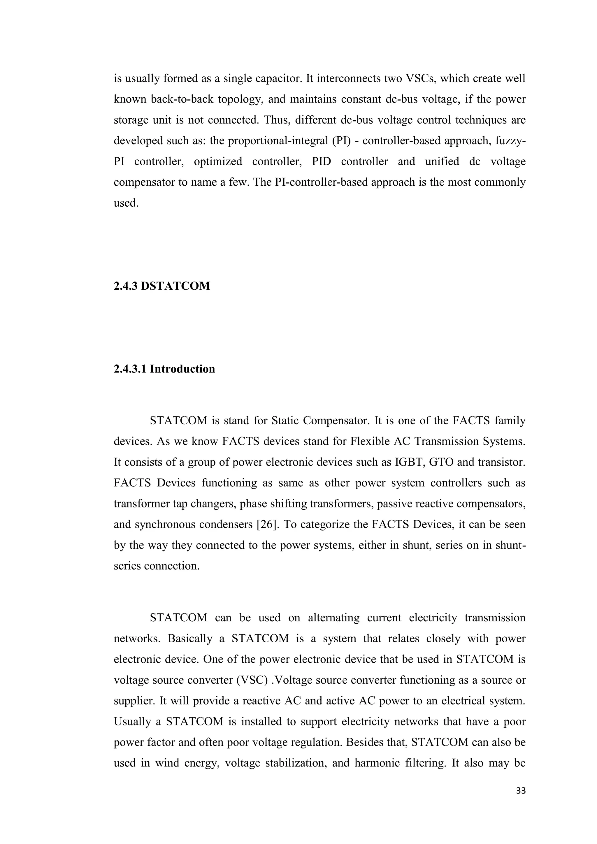 Enhancement of power quality in distribution system by using D-STATCOM | PDF