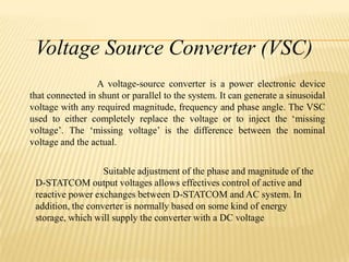 Enhancement of power quality in distribution system using d statcom | PPT