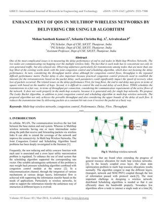 Enhancement of qos in multihop wireless networks by delivering cbr using lb algorithm | PDF
