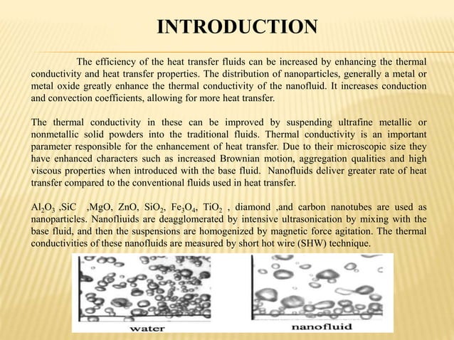Enhancement of rate of heat transfer using nano fluids | PPTX ...