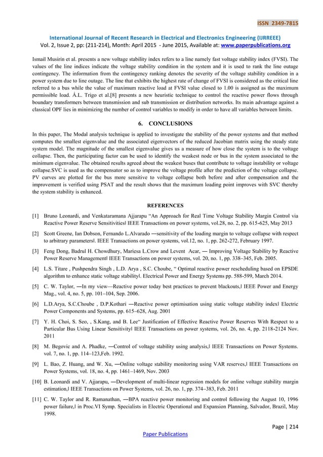 Enhancement of Voltage Stability on IEEE 14 Bus Systems Using Static Var Compensator | PDF