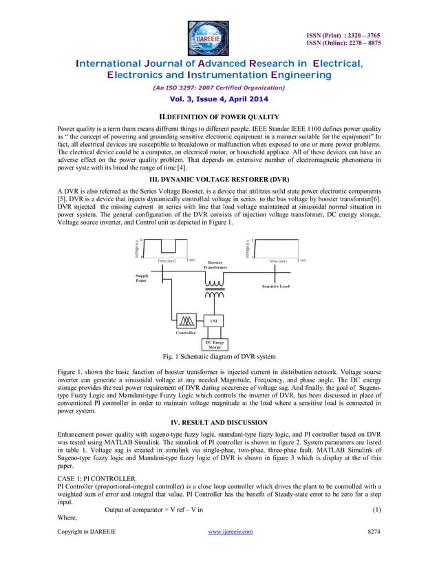 Enhancement Power Quality with Sugeno-type Fuzzy Logic and Mamdani-type Fuzzy Logic Base on DVR ...