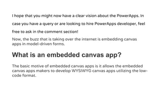 Enhance model driven embedded canvas app here is all that you need to know! | PPTX