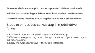 Enhance model driven embedded canvas app here is all that you need to know! | PPTX