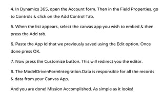 Enhance model driven embedded canvas app here is all that you need to ...