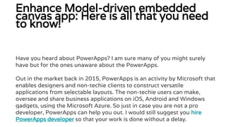 Enhance Model-driven embedded canvas app | PPT