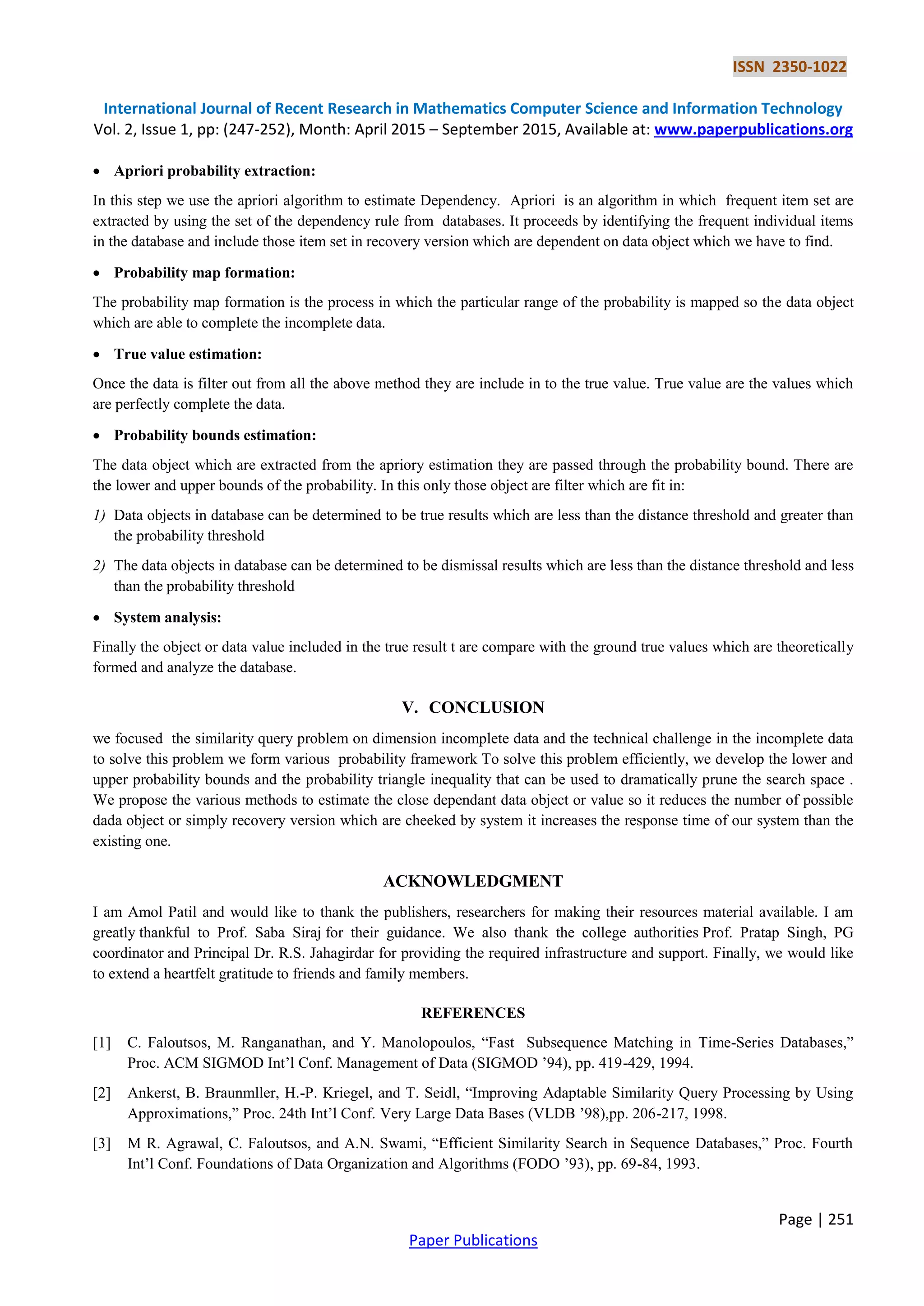 Enhance The Technique For Searching Dimension Incomplete Databases | PDF