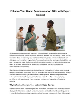 Enhance Your Global Communication Skills with Expert Training | PDF
