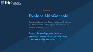 Enhance Your Global Logistics with ShipConsole's Oracle EBS Itegration | PPT