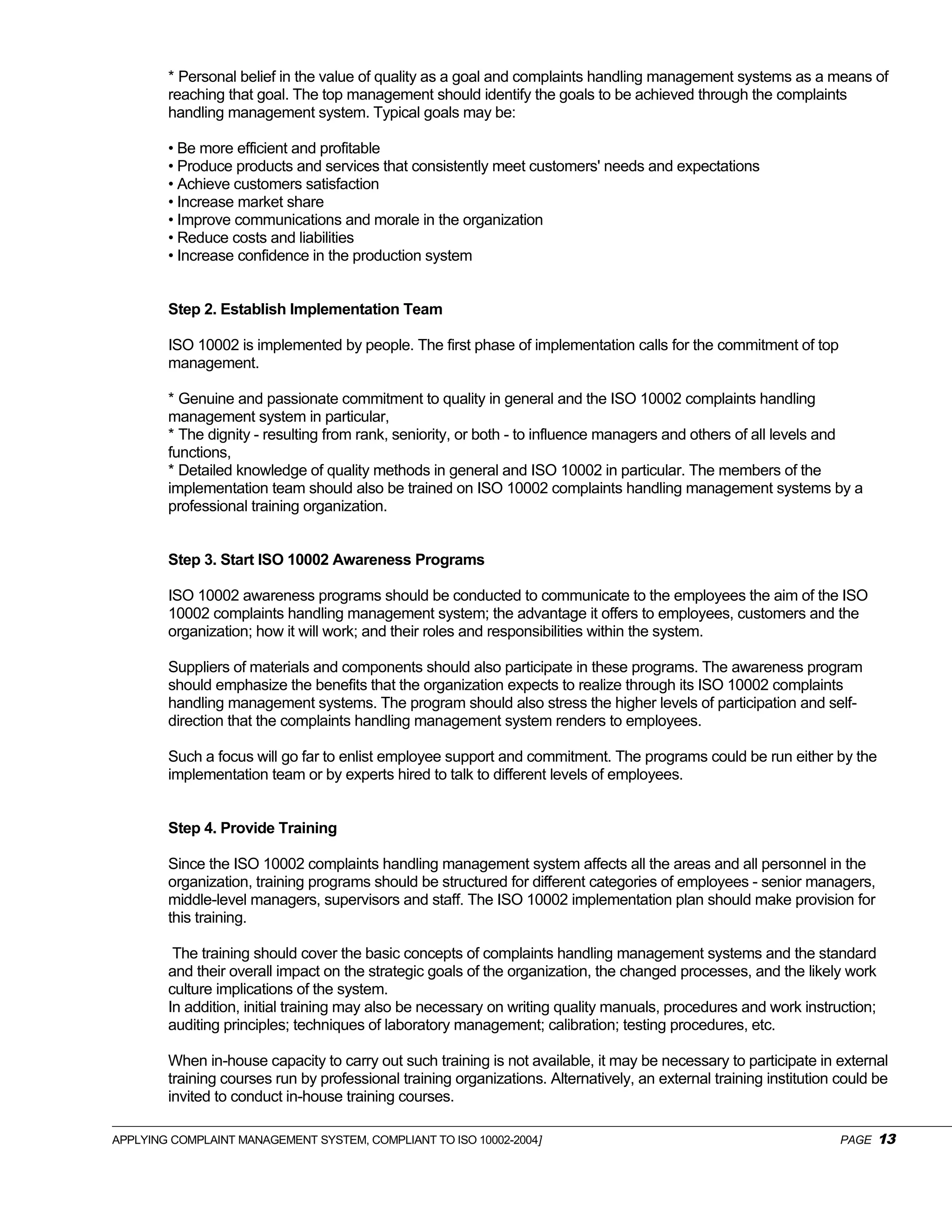 Improving Complaints Management system, Complied to ISO 10002 | PDF