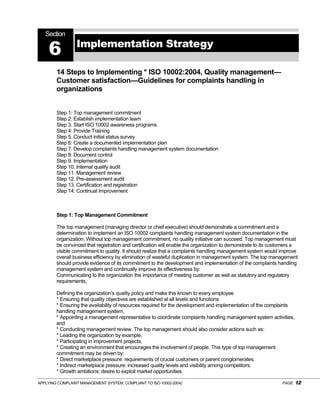 Improving Complaints Management system, Complied to ISO 10002 | PDF
