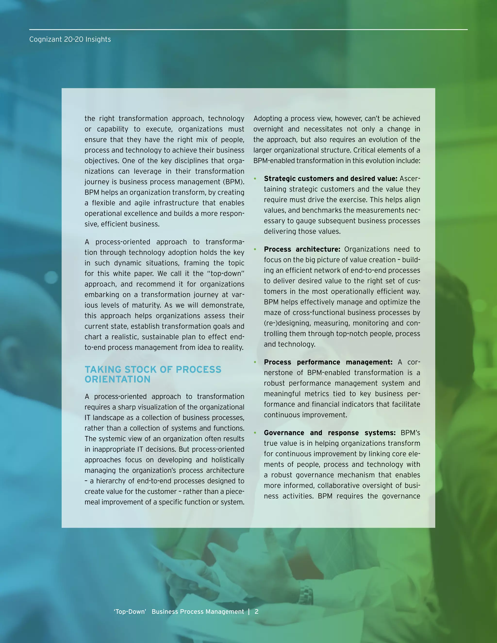 Enhancing Customer Value Through 'Top-Down' Business Process Management ...