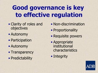 Enhancing Effective Regulation of Infastructure and Utility Services | PPT