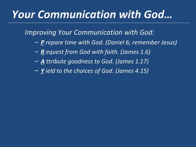 Enhancing Our Communication with God | PPT