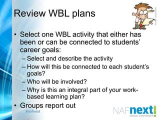 Enhancing and Assessing Your Work-Based Learning Plan | PPTX