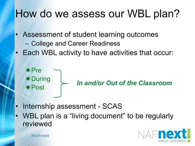 Enhancing and Assessing Your Work-Based Learning Plan | PPTX
