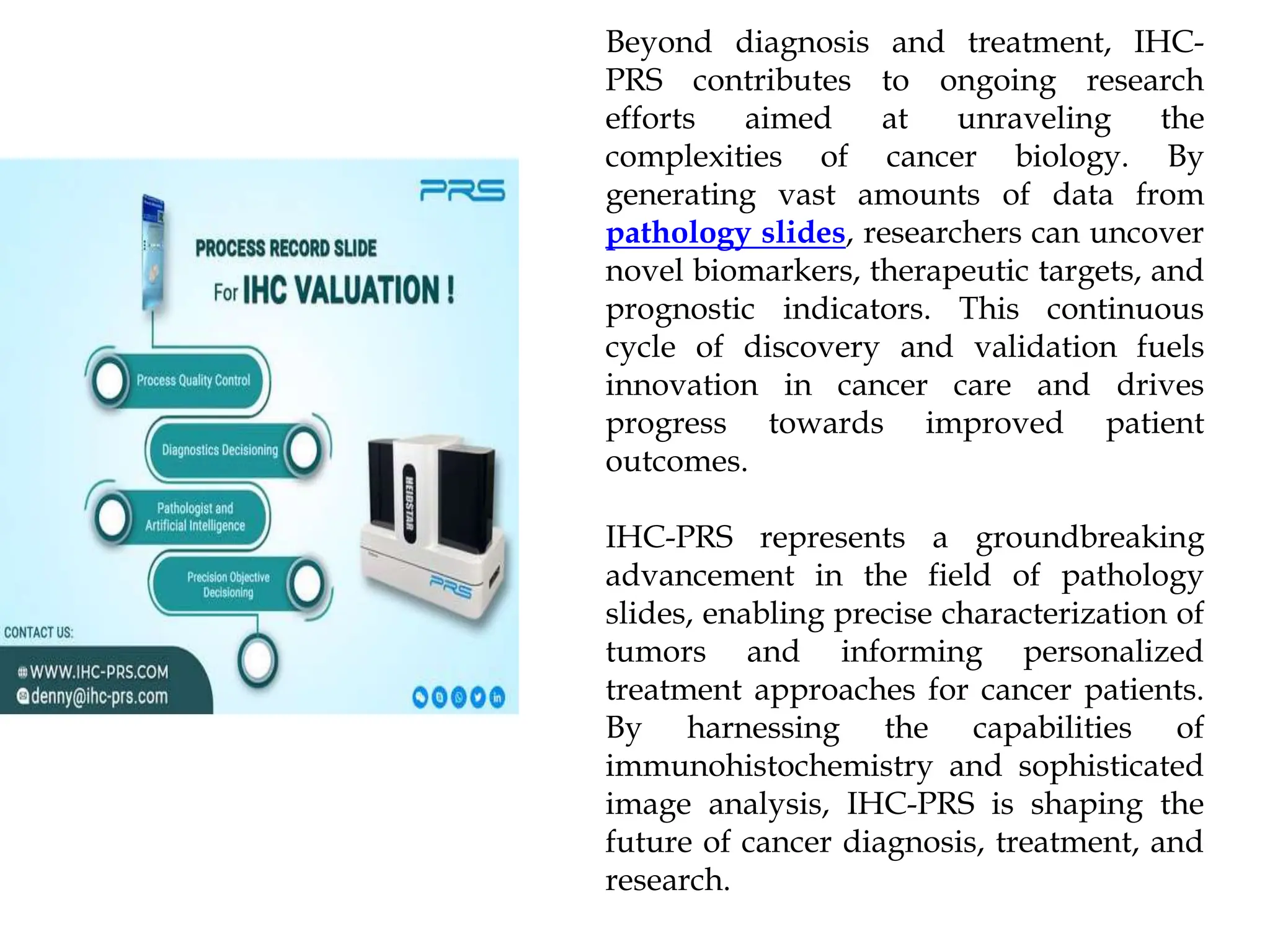 Enhancing Cancer Diagnosis and Treatment Through IHC-PRS A Breakthrough ...