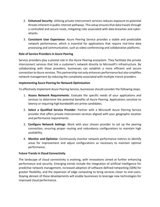 Enhancing Cloud Performance: The Role of Microsoft Azure Peering in ...