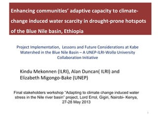 Enhancing communities’ adaptive capacity to climate-change induced ...