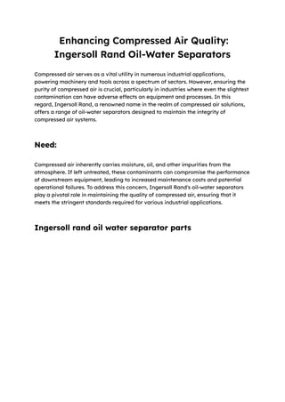 _Enhancing Compressed Air Quality_ Ingersoll Rand Oil-Water Separators.pdf