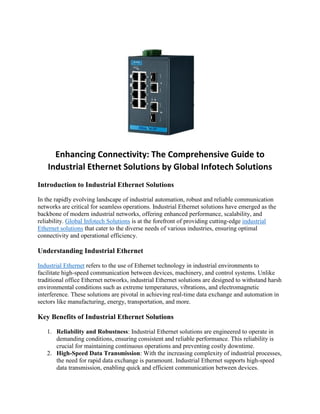 Enhancing Connectivity -The Comprehensive Guide to Industrial Ethernet ...