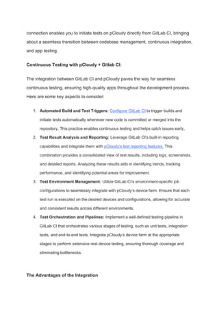 Enhancing Continuous Integration with pCloudy’s GitLab CI Integration.pdf | Free Download