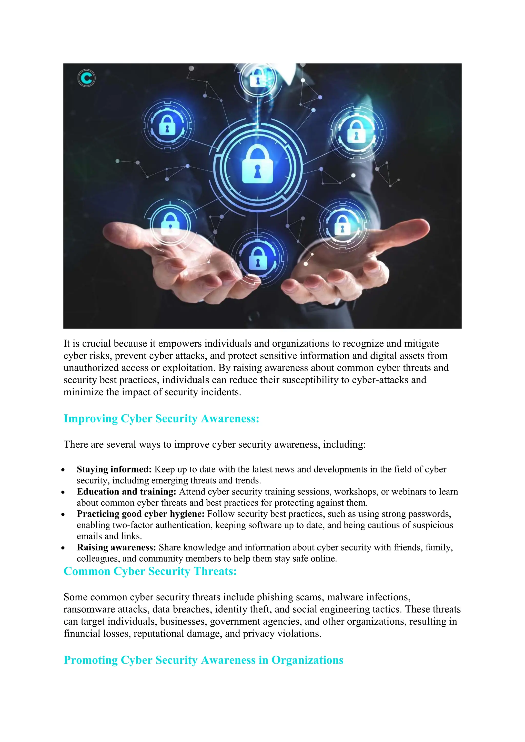 Enhancing Cyber Security Awareness: Building a Safer Digital World | PDF