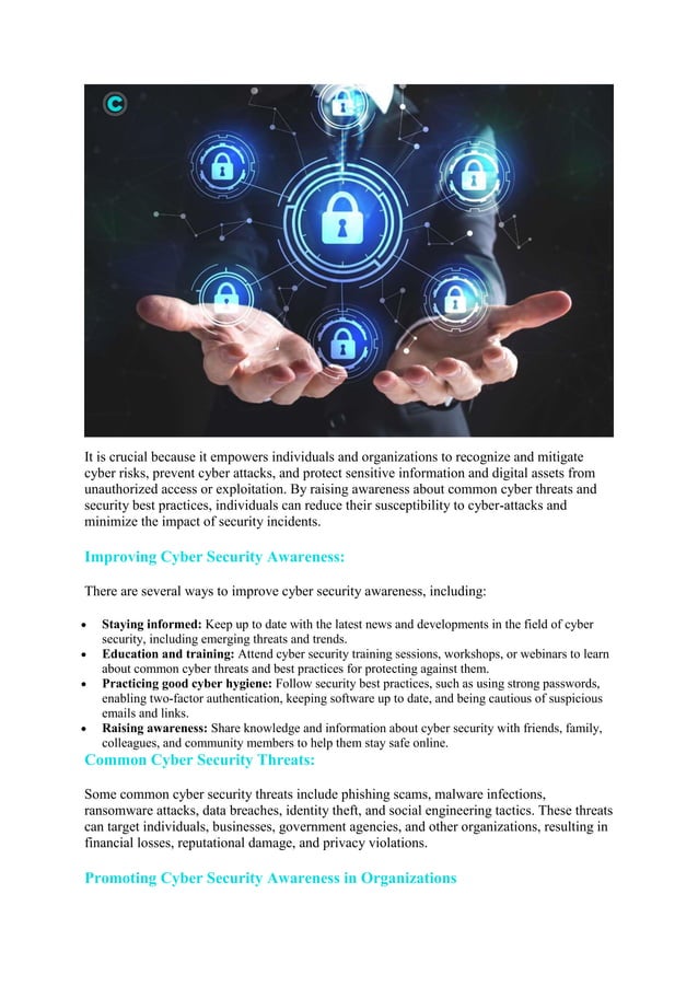 Enhancing Cyber Security Awareness: Building a Safer Digital World | PDF