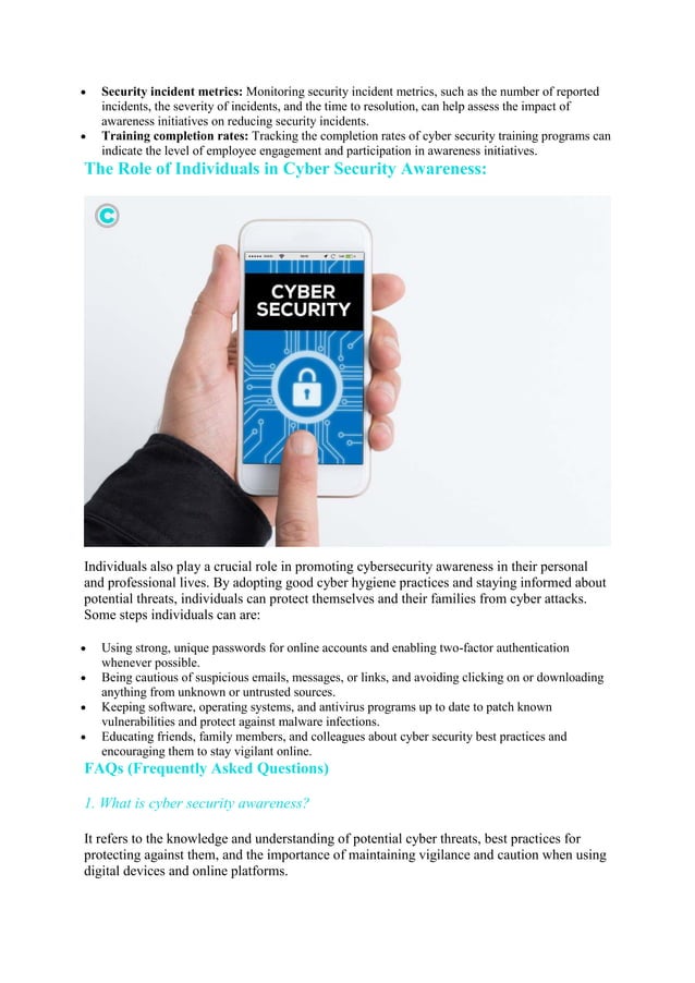 Enhancing Cyber Security Awareness: Building a Safer Digital World | PDF