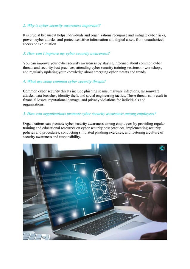 Enhancing Cyber Security Awareness: Building a Safer Digital World | PDF