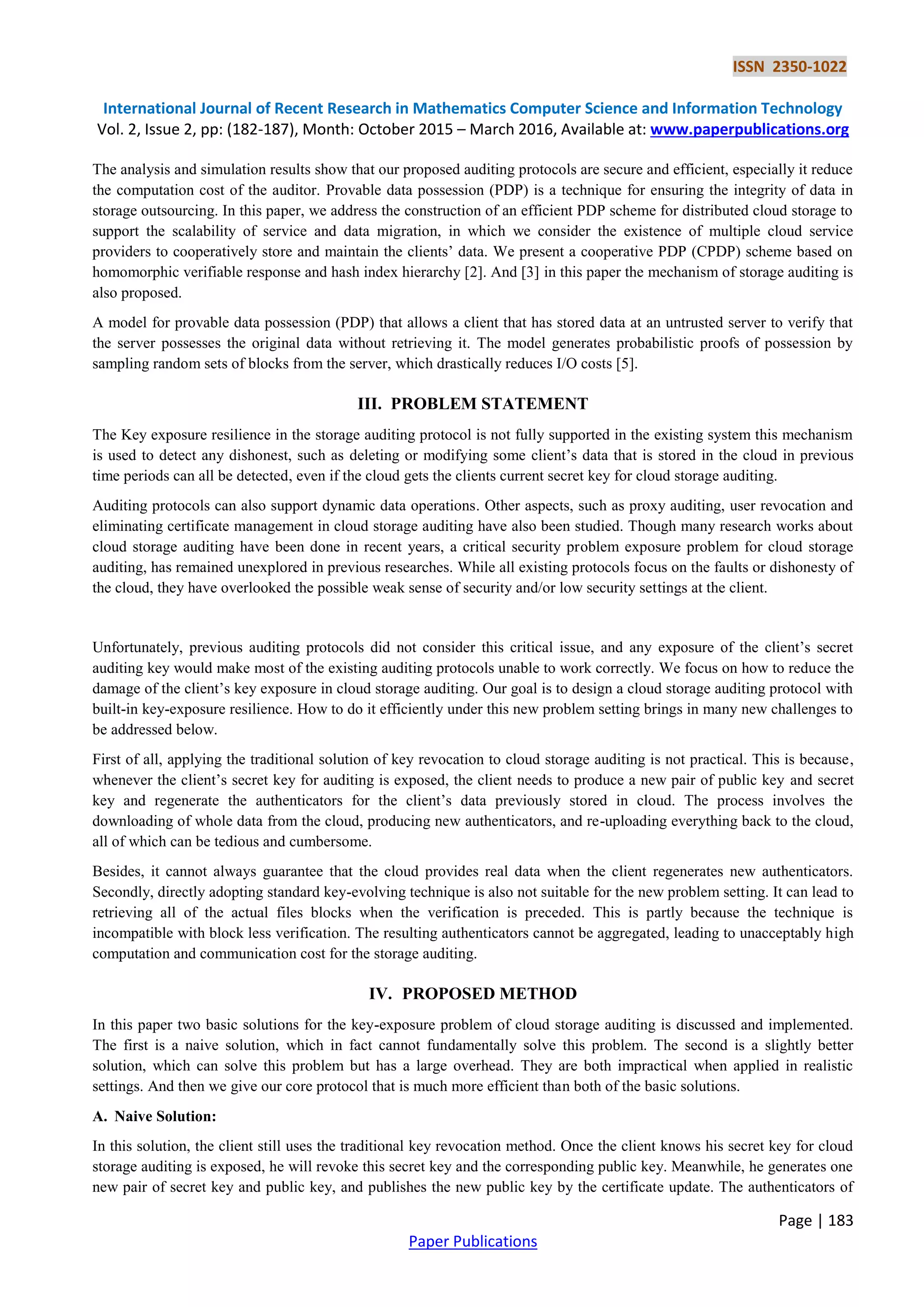 Enhancing Data Security In Cloud Storage Auditing With Key Abstraction Pdf