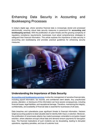 Enhancing Data Security in Accounting and Bookkeeping Processes.pdf | Business Accounting ...