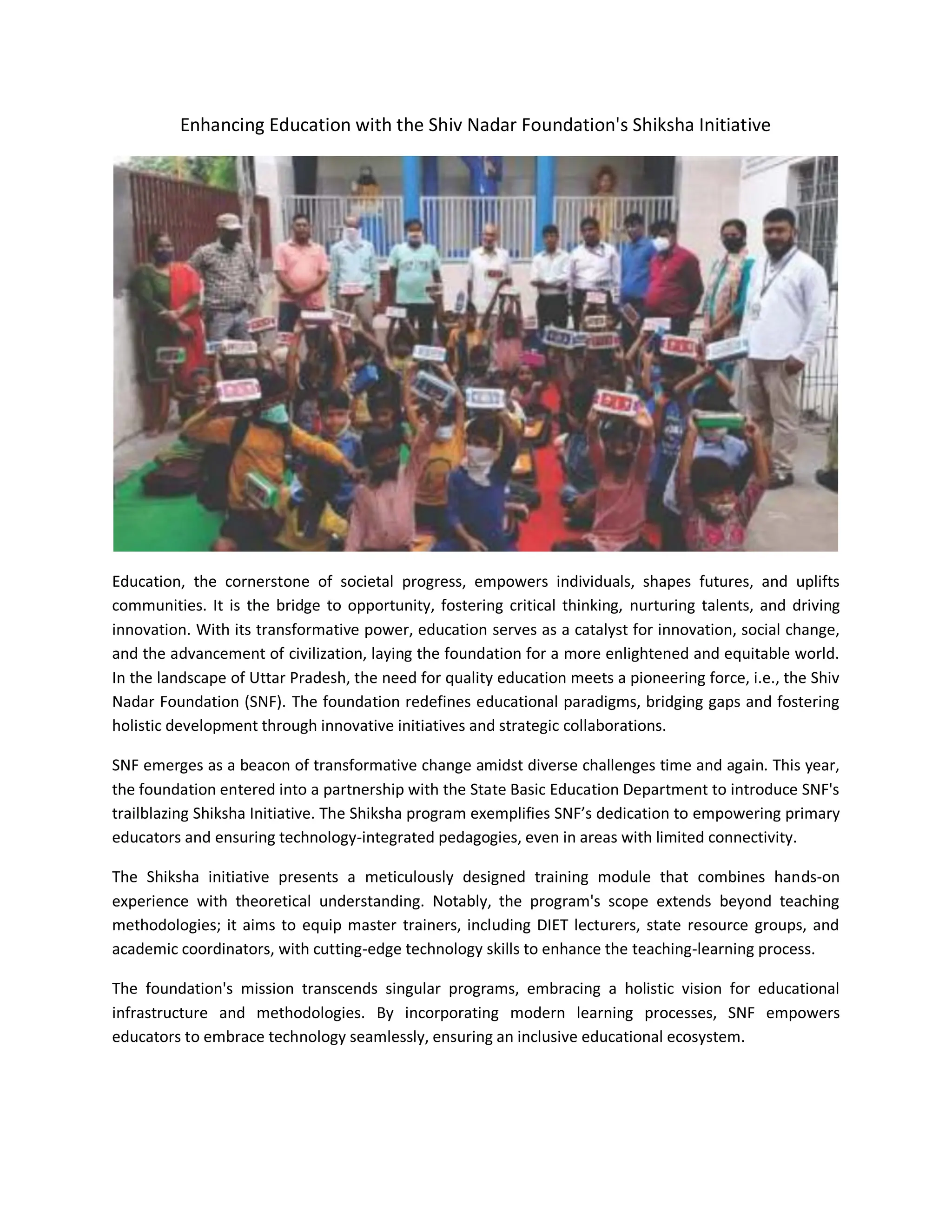 Enhancing Education with the Shiv Nadar Foundation's Shiksha Initiative.pdf