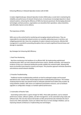 Enhancing Efficiency in Network Operation Centers with AI.docx