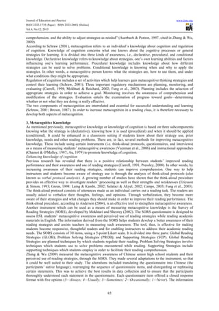 Enhancing efl readers’ metacognition | PDF