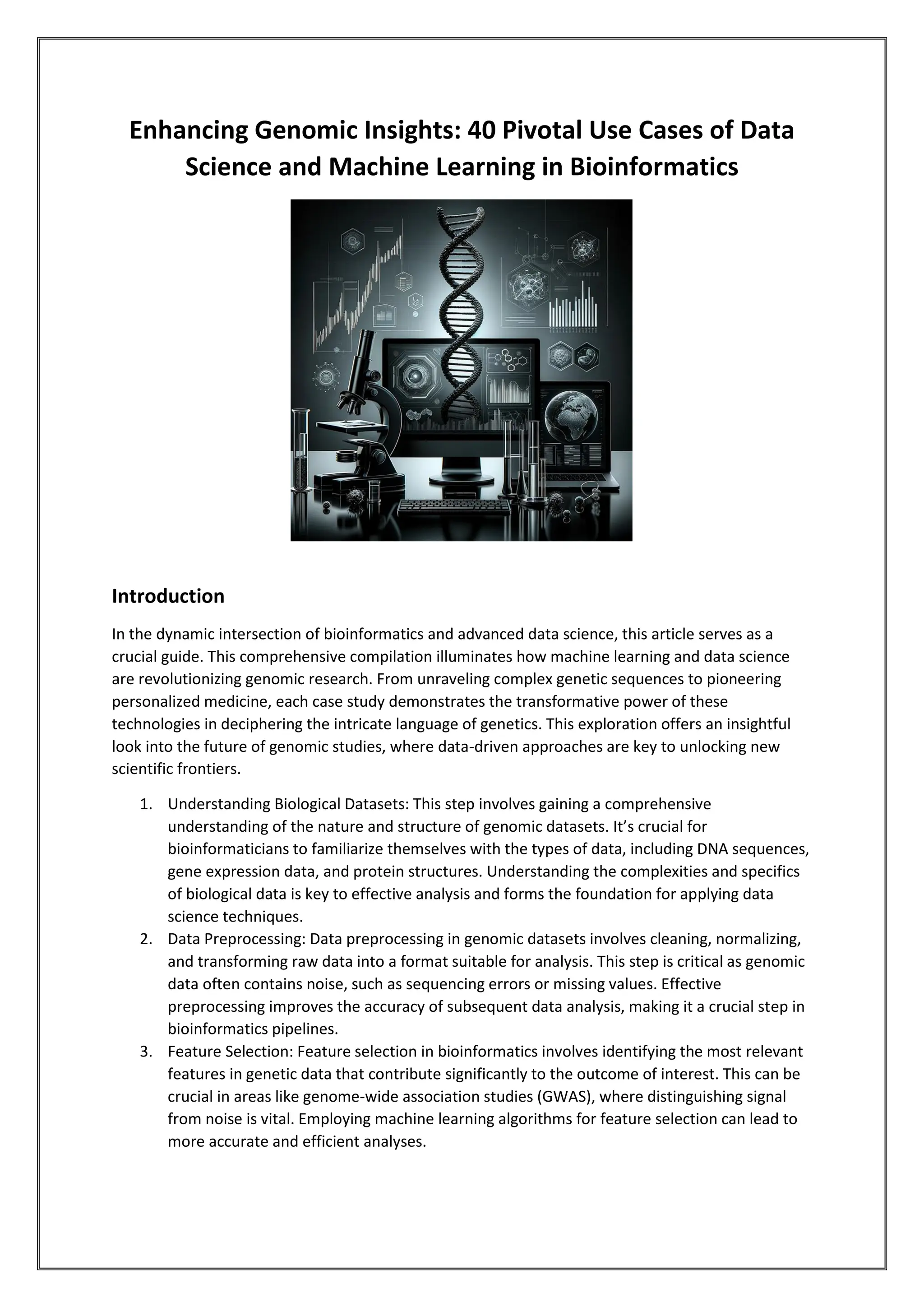 Enhancing Genomic Insights: 40 Pivotal Use Cases of Data Science and ...