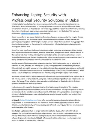"Professional Laptop Security in Dubai" | PDF