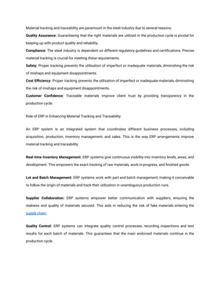 Enhancing Material Tracking and Traceability in the Steel Industry with ...