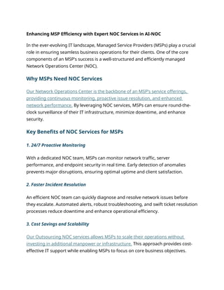 Enhancing MSP Efficiency with Expert NOC Services in AI-NOC.docx