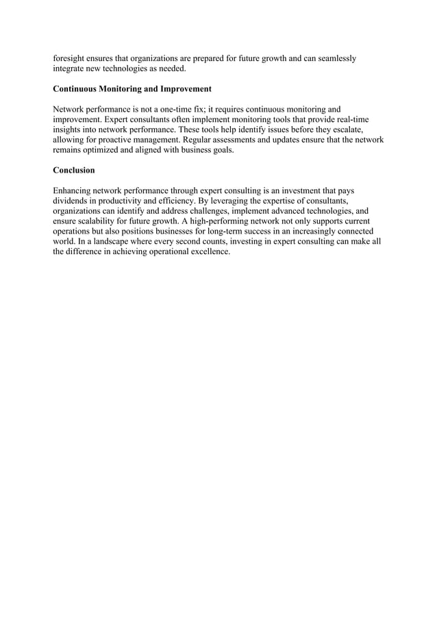 Enhancing Network Performance Through Expert Consulting.docx