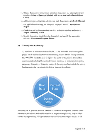 Enhancing nippolac paint mixturing process based on qm standards (autosaved) | PDF