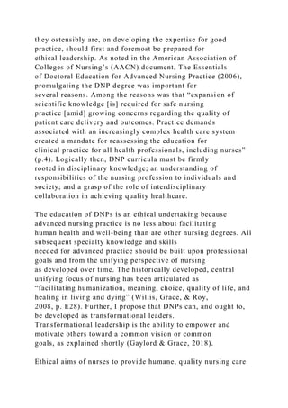 Enhancing Nurse Moral Agency TheLeadership Promise of Docto.docx