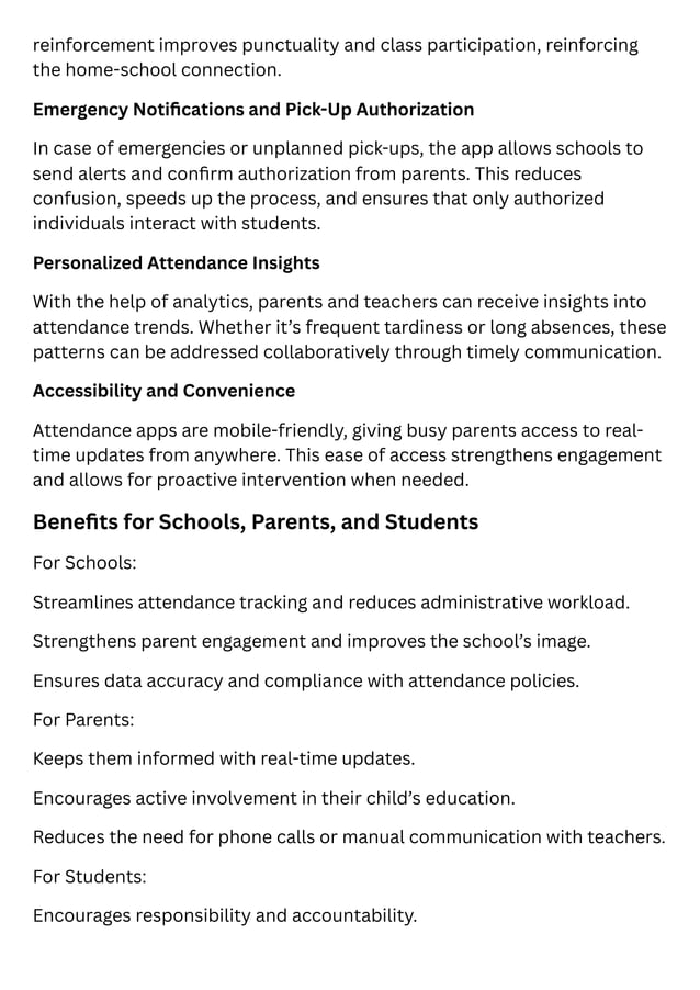 Enhancing Parent-Teacher Communication Through Attendance Apps | PDF