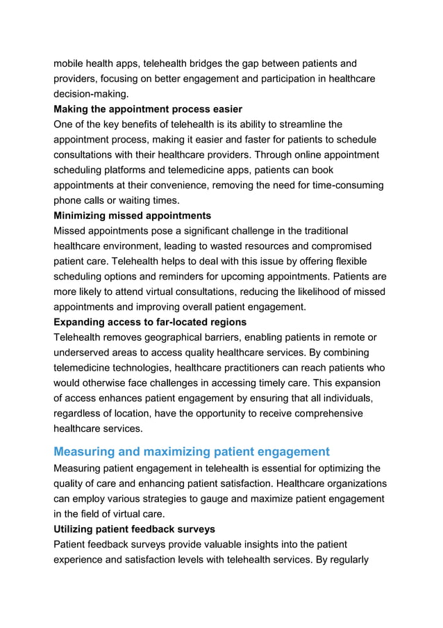 Enhancing Patient Satisfaction in Modern Telehealth – Practice Builders | PDF